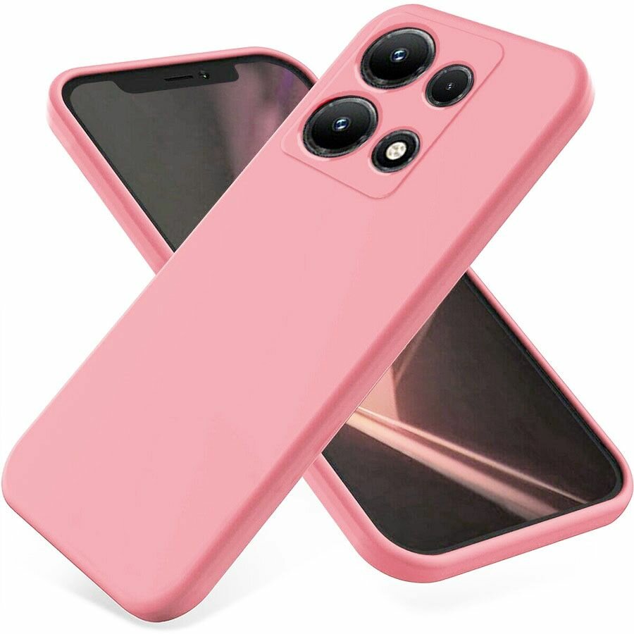 Силиконовая накладка Silky soft-touch для Xiaomi Poco X6 розовый