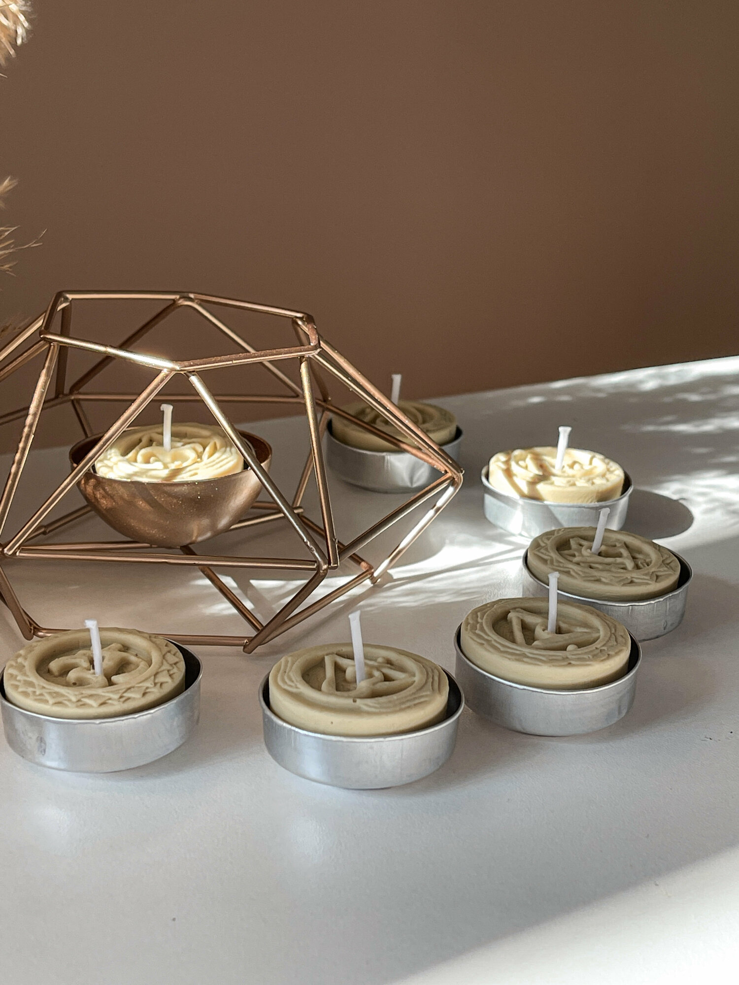 Набор чайных чакральных свечей из пчелиного натурального воска