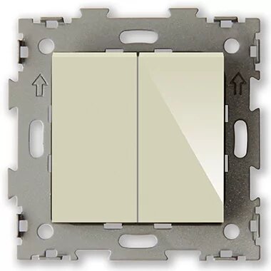 Двухклавишный проходной переключатель CGSS, бежевый Эстетика GL-W102-PBGG