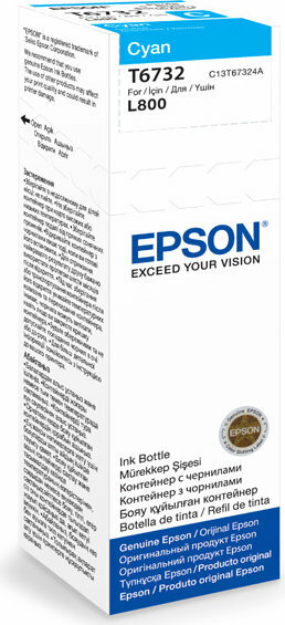 Картридж Epson Original T67324A/673298 Cyan для L800/L805/L810/L850/L1800 (70мл до 1900 фото 10х15)