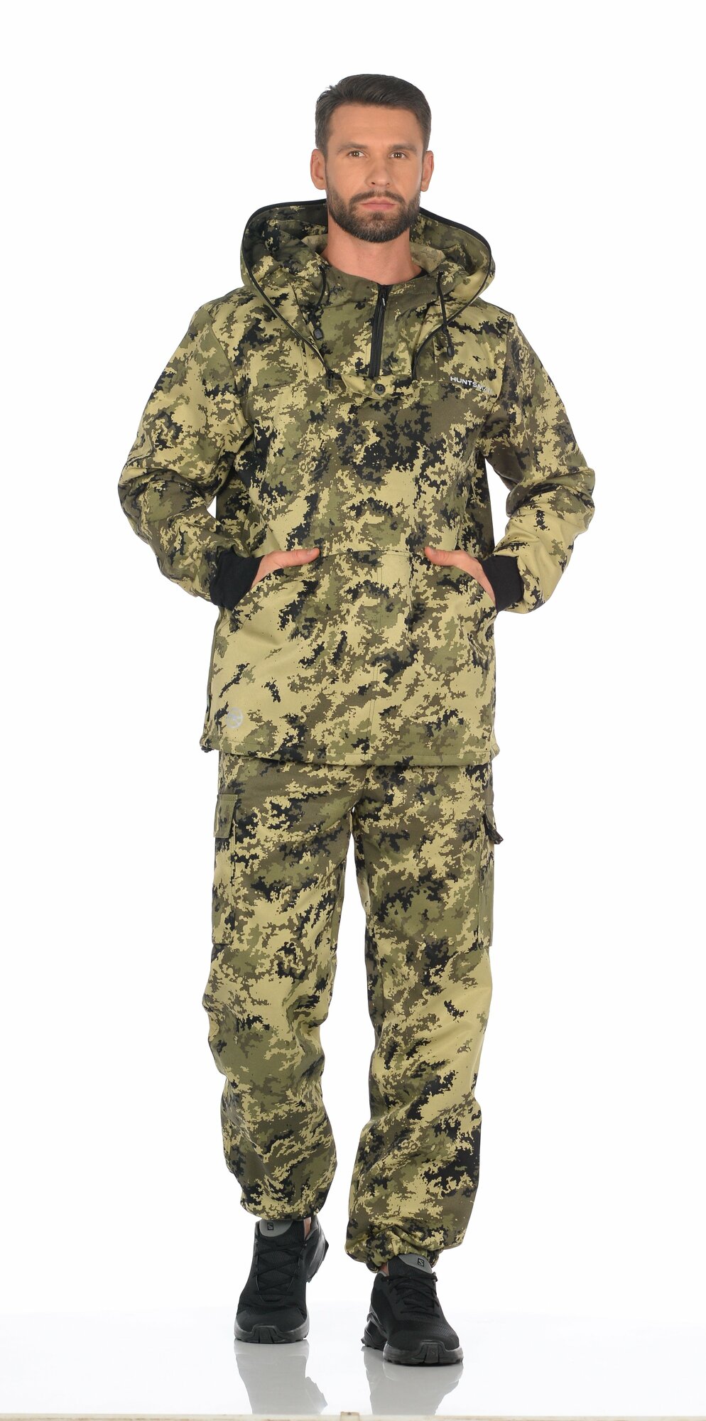 Костюм тактический мужской летний Huntsman Антигнус Эконом антимоскитный, ткань рипстоп, цвет чаща (р.44-46/182-188)