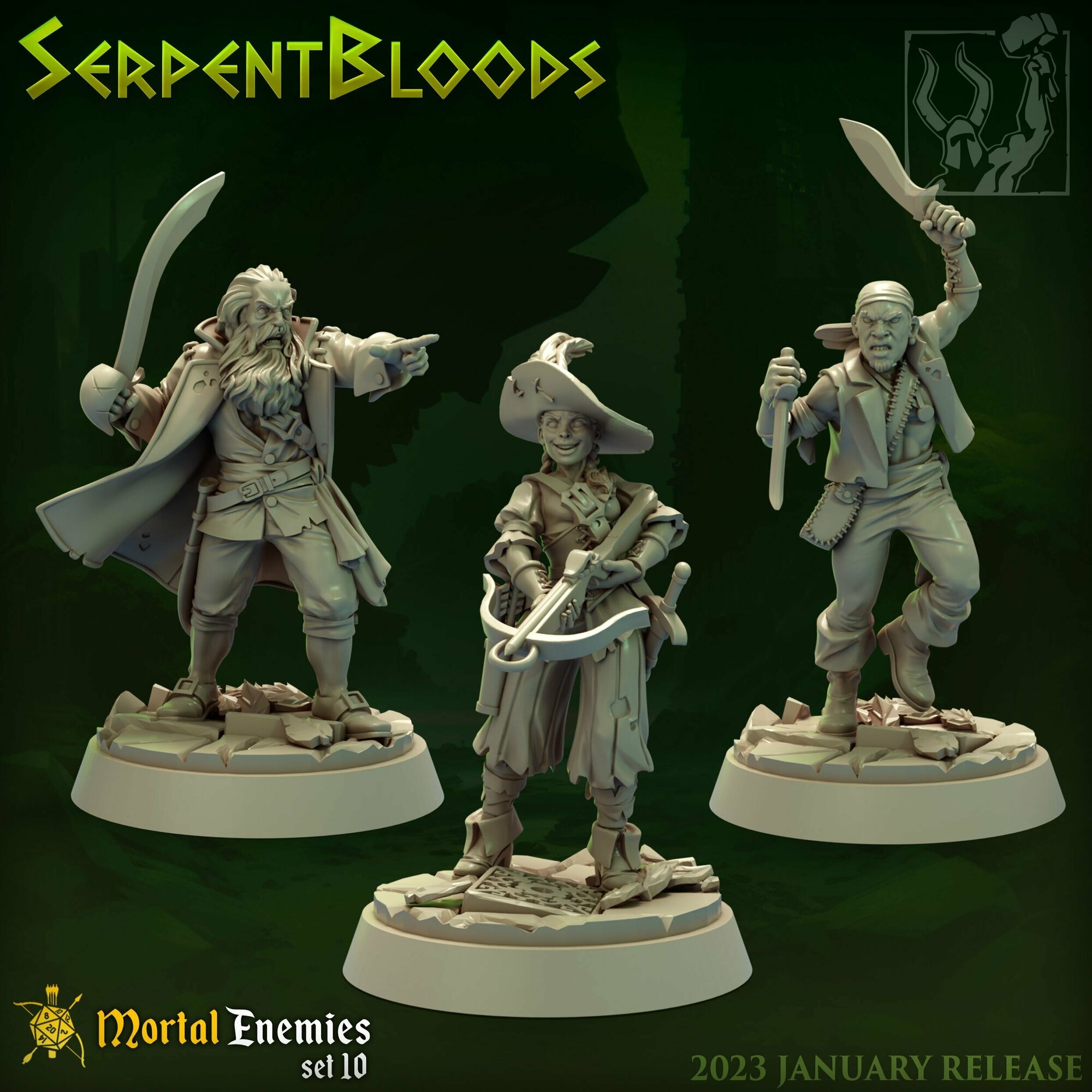 Миниатюра D&D "Набор "Пираты" 32 мм (DnD, Dungeons & Dragons, ДнД, Подземелья и Драконы, Pathfinder)