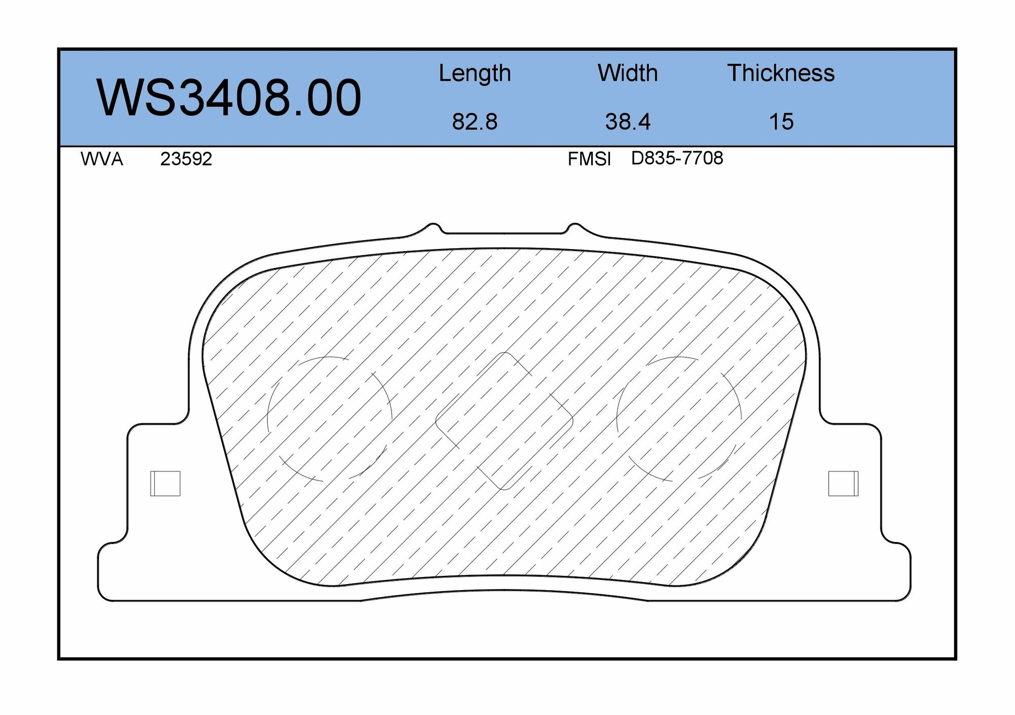 Колодки тормозные дисковые зад JEENICE WS3408.00