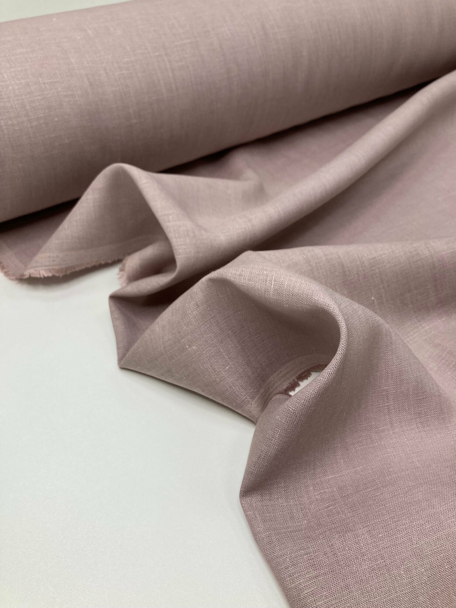 Ткань льняная костюмная Светлый тауп, плотность 185 гр, ширина 150 см, отрез 2 метра