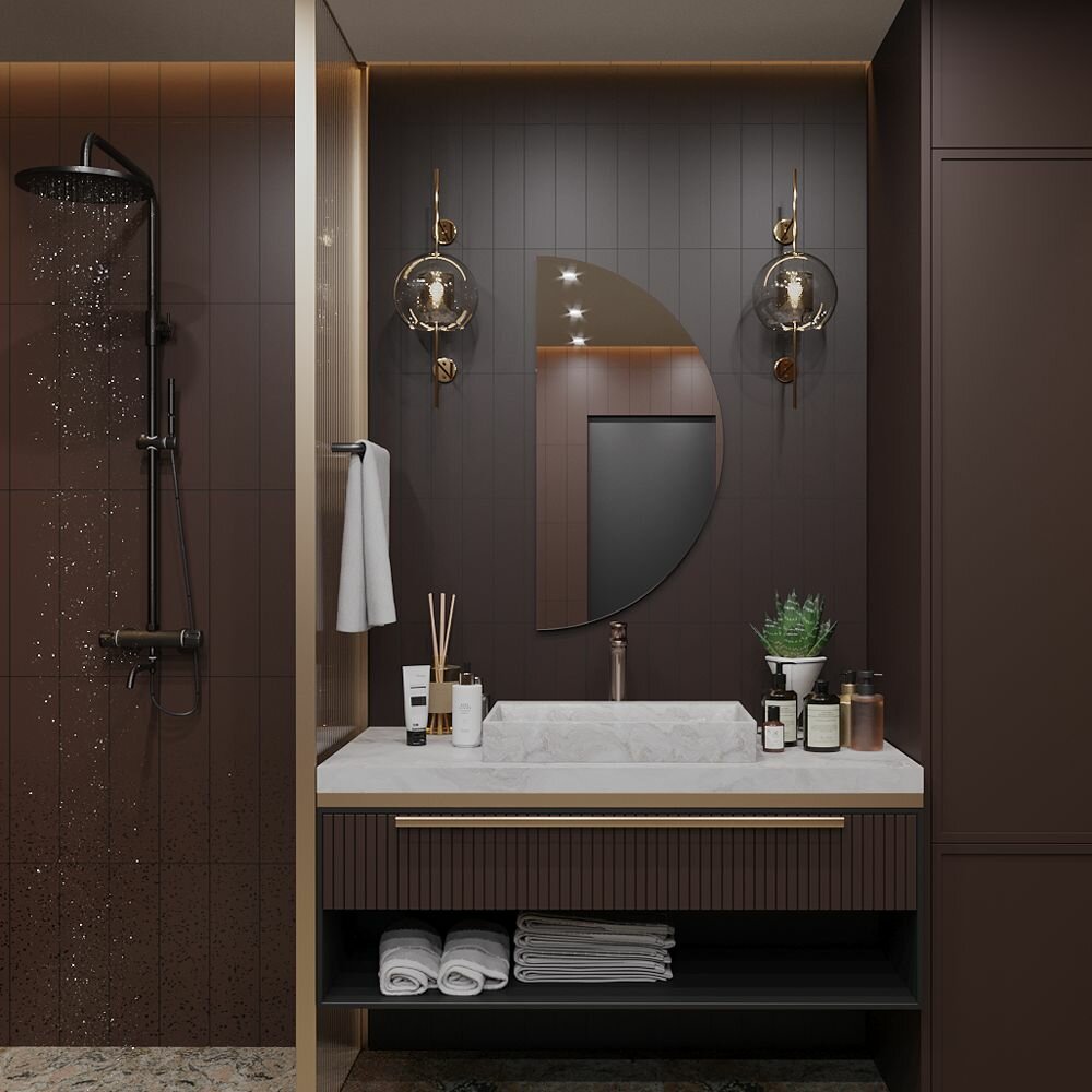 Зеркало для ванной круглое Alias Муза 100*50 1/2 половина обрез слева