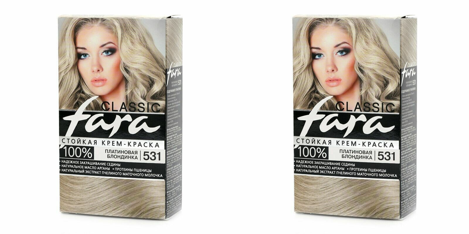 Fara Classic Краска для волос, тон 531 - Платиновая блондинка, 2 шт