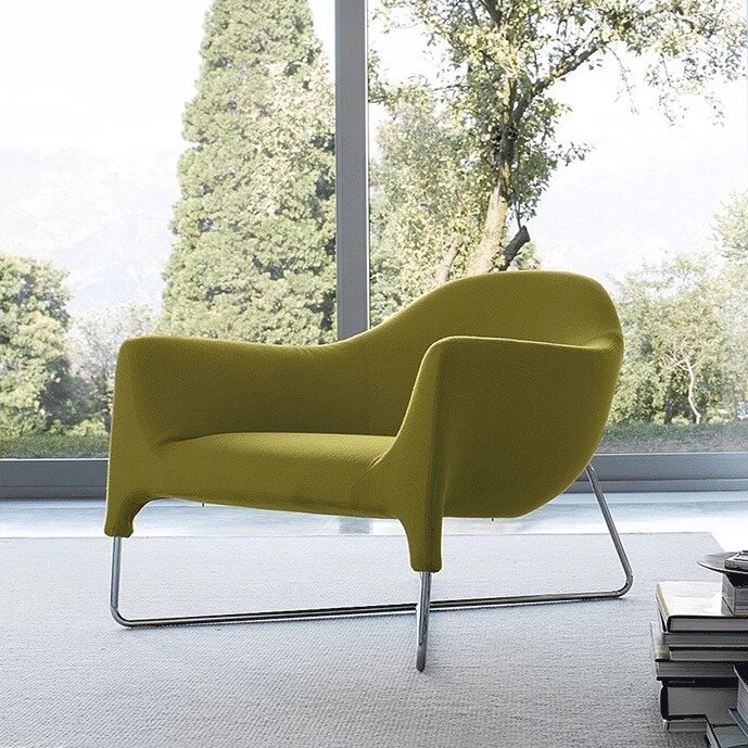 Кресло Бали Bali Lounge chair дизайн Carlo Colombo (2006) (желто-зеленый)