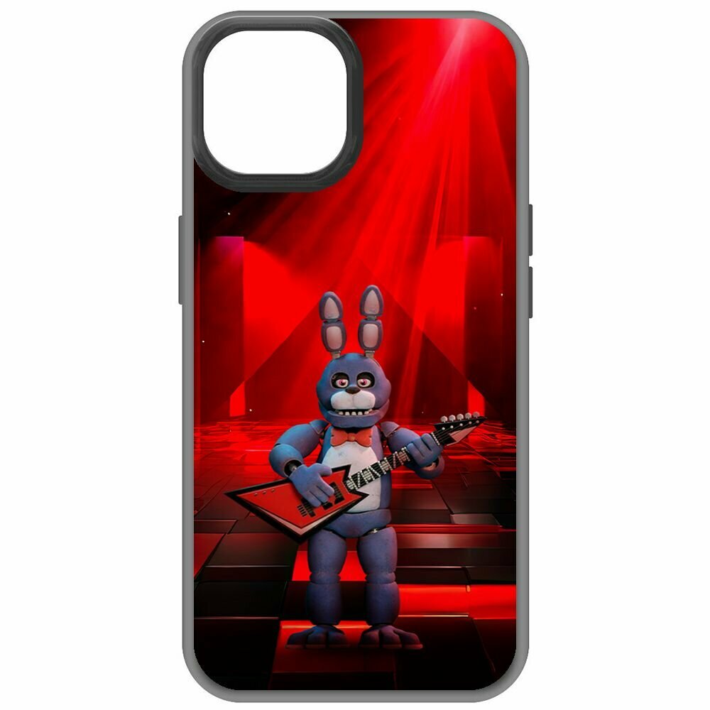 Чехол-накладка Krutoff Soft Case фнаф (FNAF) - Бонни с гитарой для iPhone 15 черный