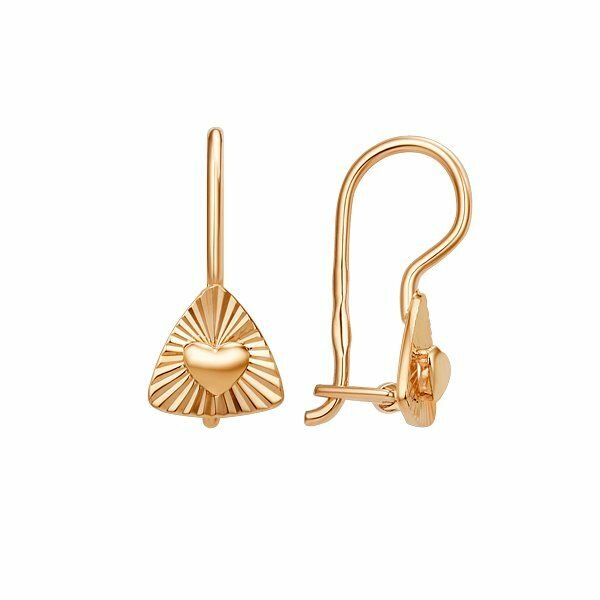Серьги красное золото, 375 проба