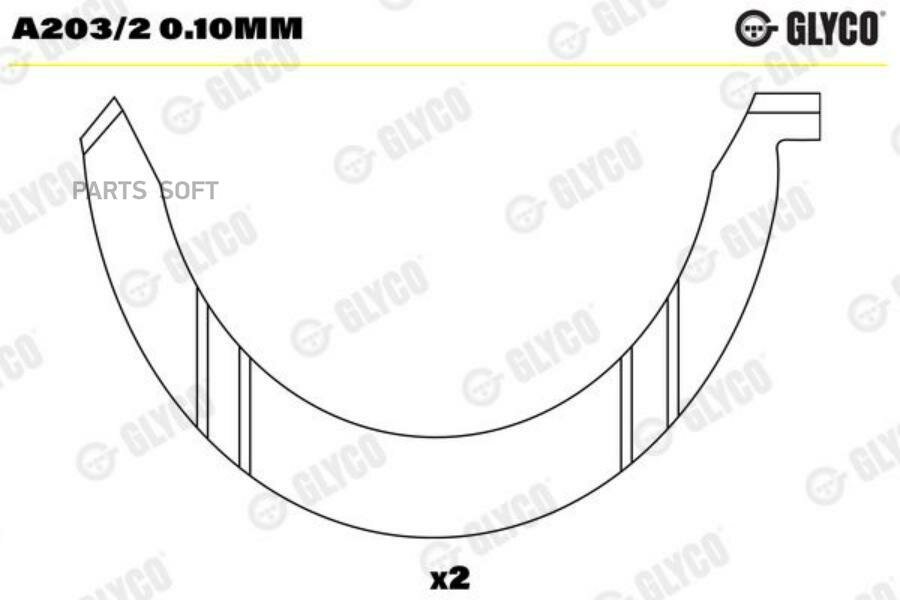 A2032010MM GLYCO Полукольца ком/кт +0.10mm