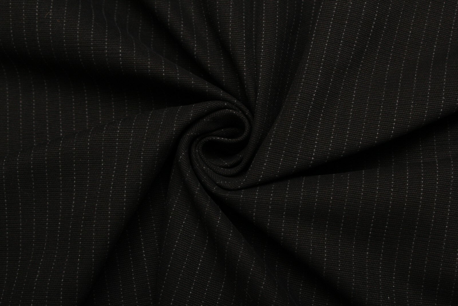 Ткань Хлопок костюмный Nino чёрный с серой полоской, ш156см, 0,5 м