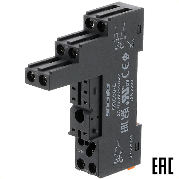 Розетка SRC08-E для реле серии R2G на 2 контакта (Shenler) (2 шт. в комплекте)