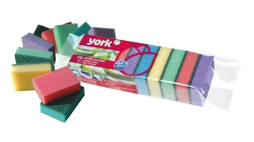 Набор из 3 штук Губки для кухни York Джамбо 10шт
