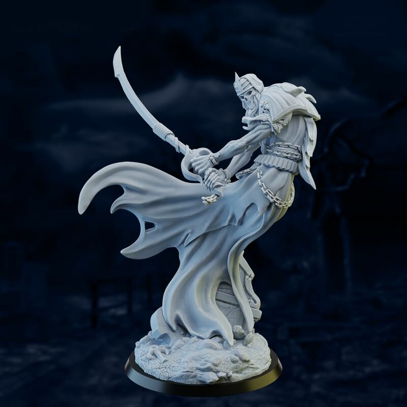 Grand Alliance Death Nighthaunt Bladegheist Revenant, Призрачный мечник миниатюра для DnD (ДнД) и других Настольных игр( НРИ, Варгеймов или РПГ), фентези тематика