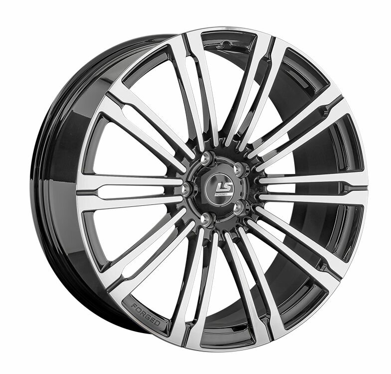 Колесный диск LS FORGED LS FG16 22x9.5" PCD5x120 ET49 D72.6 черный глянцевый с полированными лучами