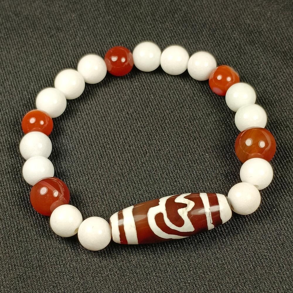 Браслет-нить, агат, сердолик