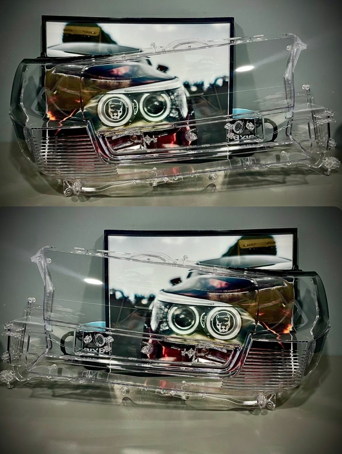 Стекло фары для Toyota Land Cruiser 200 2015-2021 (комплект) Стекло фары на тойоту 200