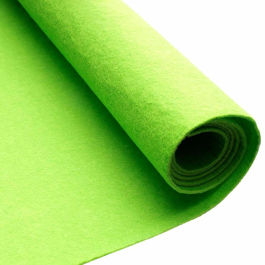 Фетр однотонный твердый 2 мм в рулоне 100 х 100 см, салатовый С11, плотность 280 г/м2