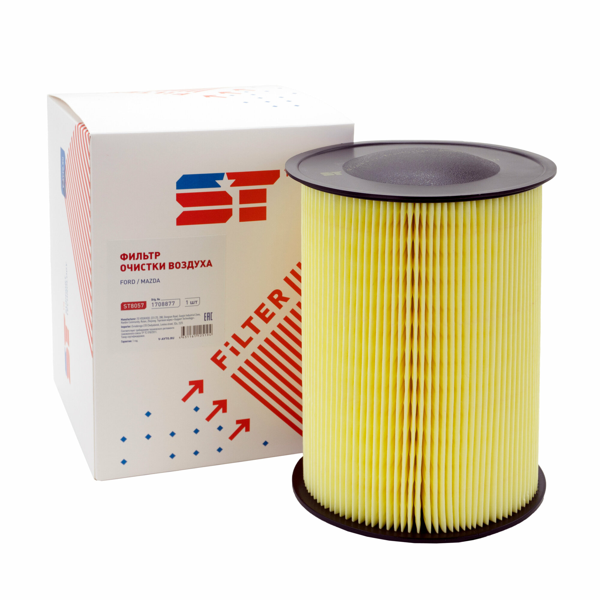 Фильтр воздушный Ford Focus II 07-, III 11-, Kuga 08-; Mazda 3 (BL) 08-; Volvo C30, S40, V40 ST