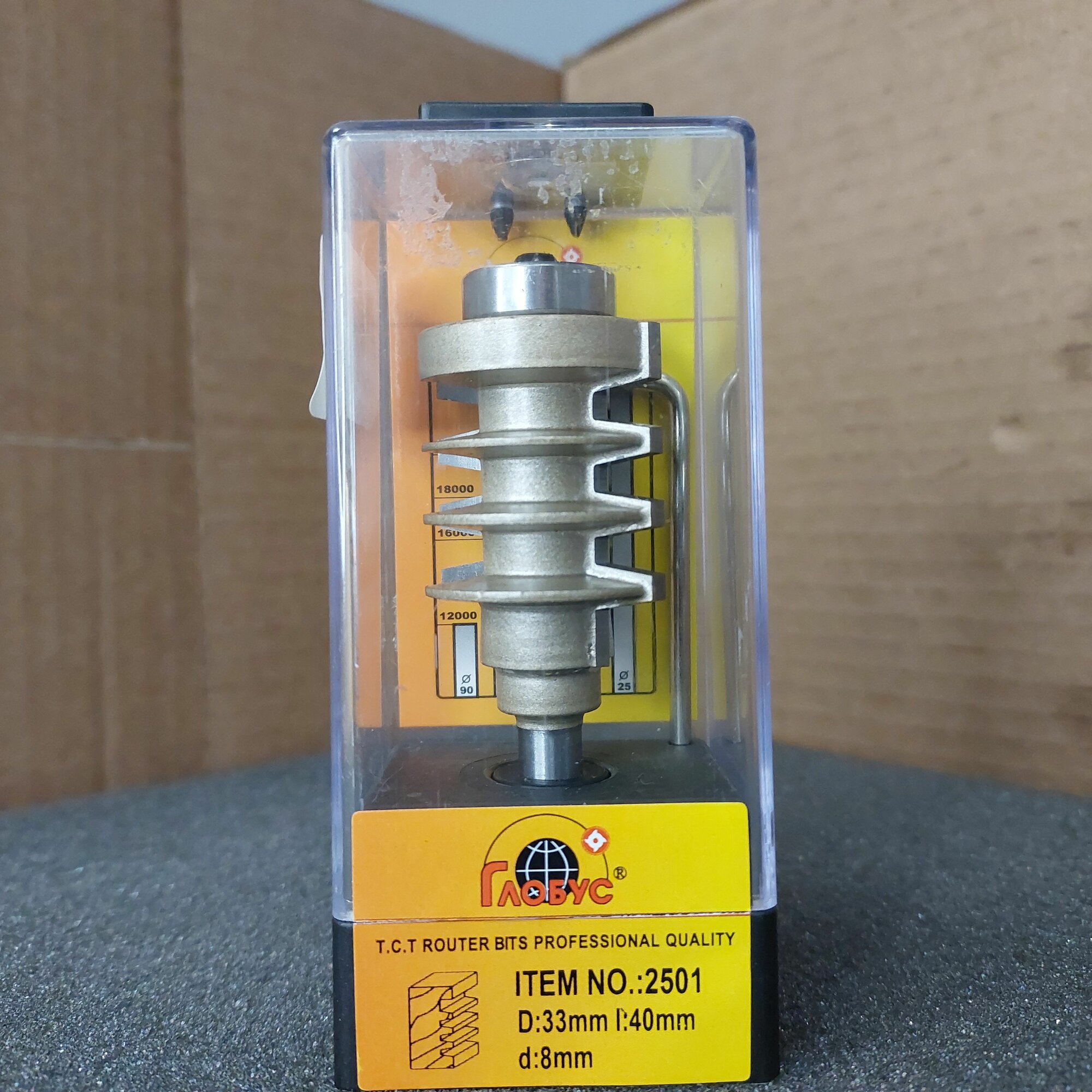 Фреза для сращивания Глобус 2501 D:33mm I:40mm d:8mm шиповое сращивание Арт:2501D33d8