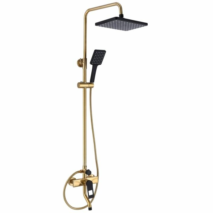 Душевая система Bronze de Luxe (Бронз Де Люкс) Element EL77/1GB, матовое золото/черный