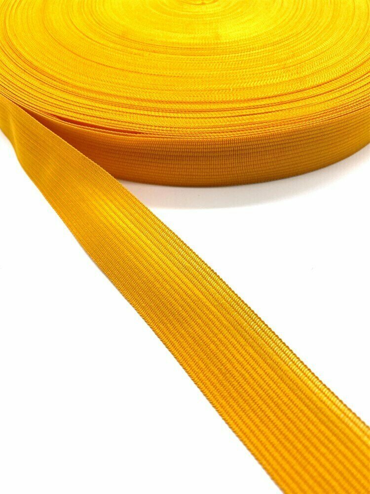 Тесьма окантовочная (лента вязаная окантовка) шир.22мм цв. желтый упак.100 м