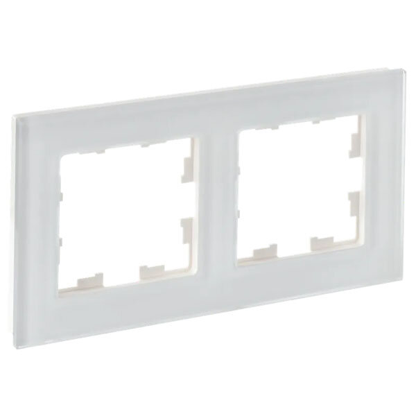 Рамка стеклянная 2 поста IEK BRITE BR-M22-G-31-K01 РУ-2-2-Бр белый матовый