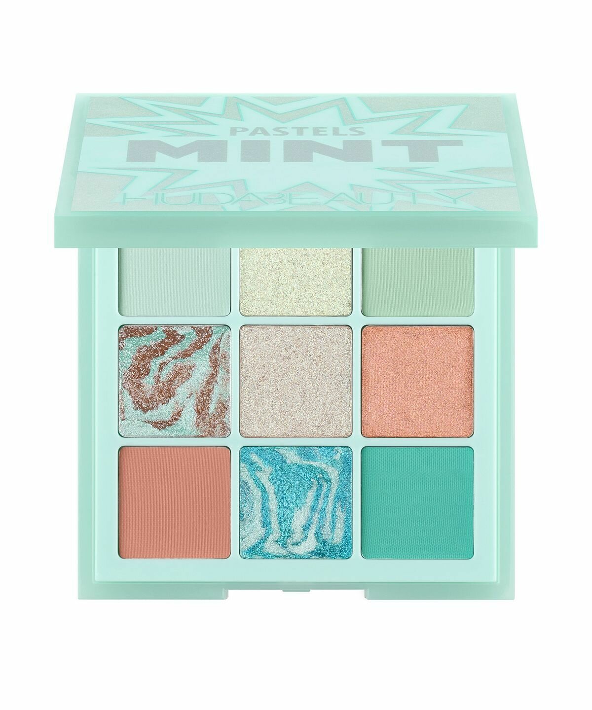 Палетка теней для век Huda Beauty Mint Obsessions, 9 цветов, матовая/металлик/шиммер, без парабенов