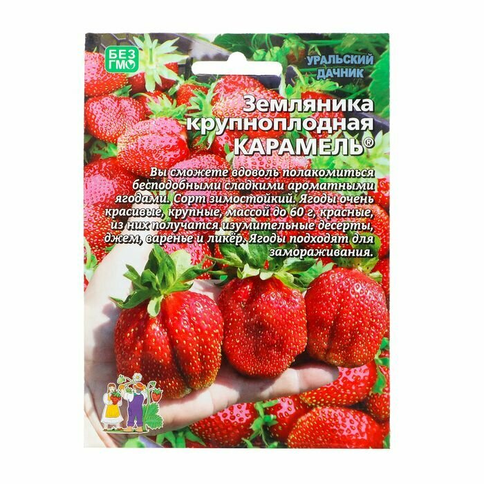 Семена Земляника Карамель , 10 шт, крупноплодная, Уральский дачник
