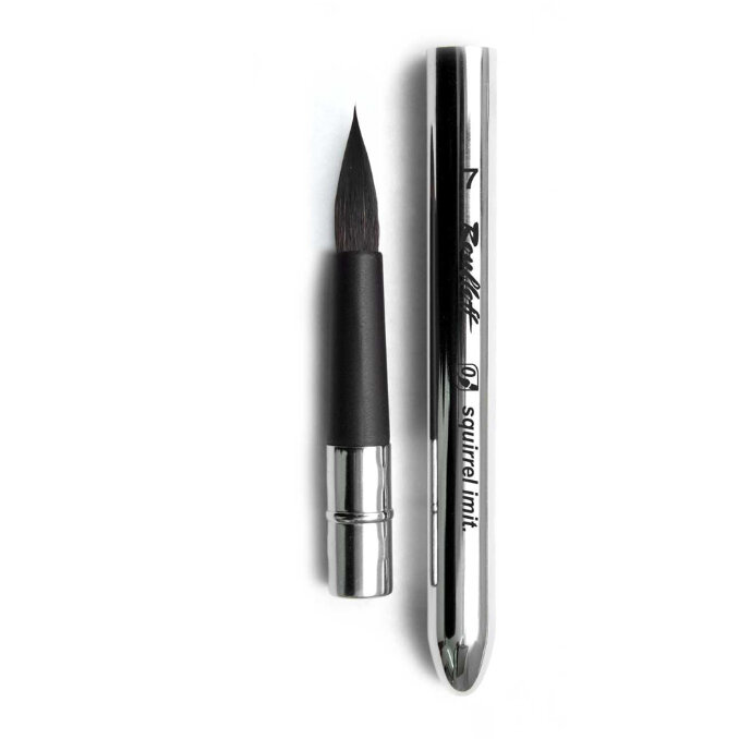 Кисть для акварели и гуаши имитация белки круглая TRAVEL SOFT-TOUCH №07 ручка складная