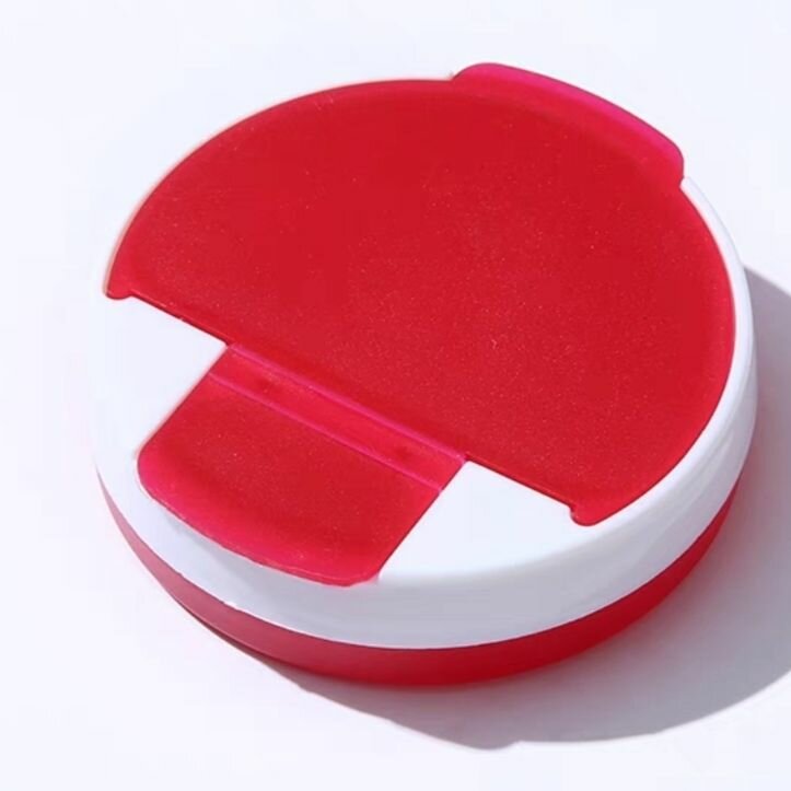 Таблетница мини круглая, красная