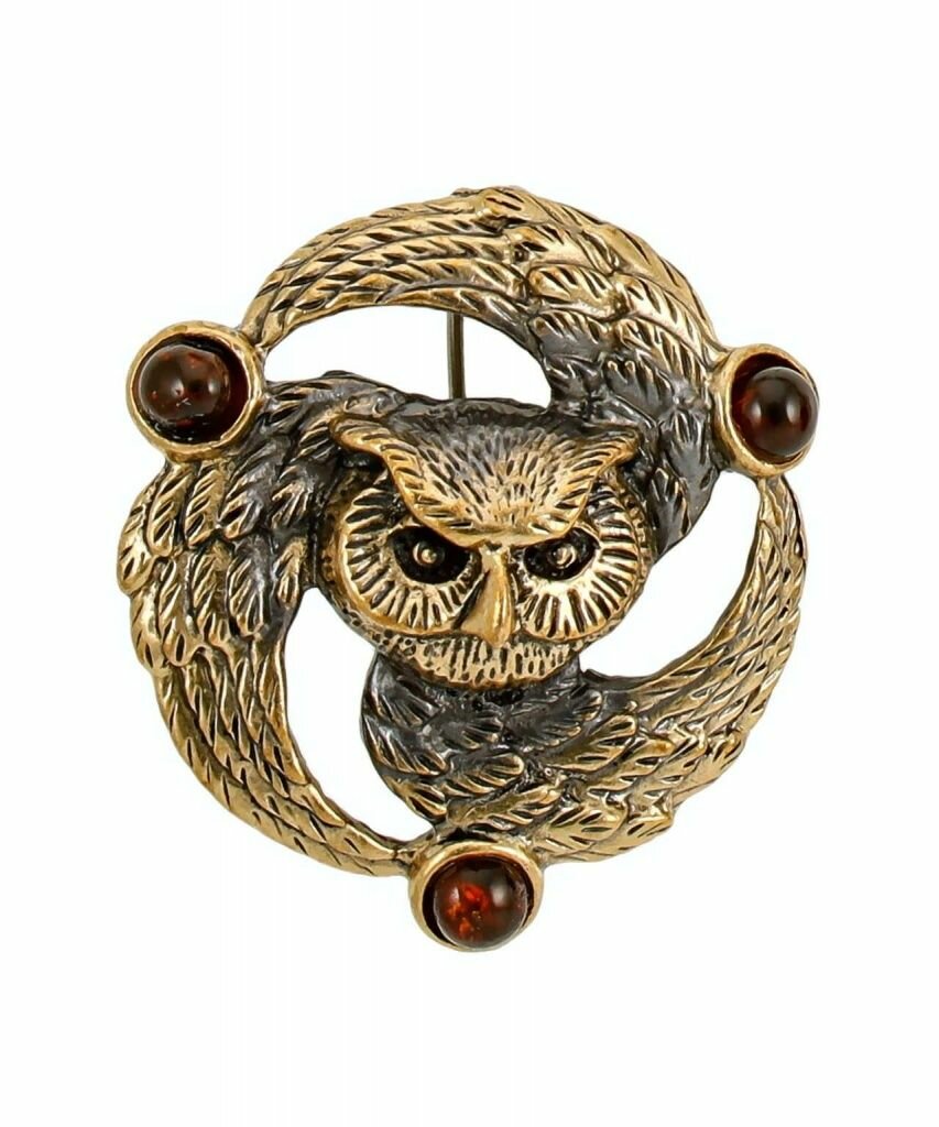 Брошь, янтарь