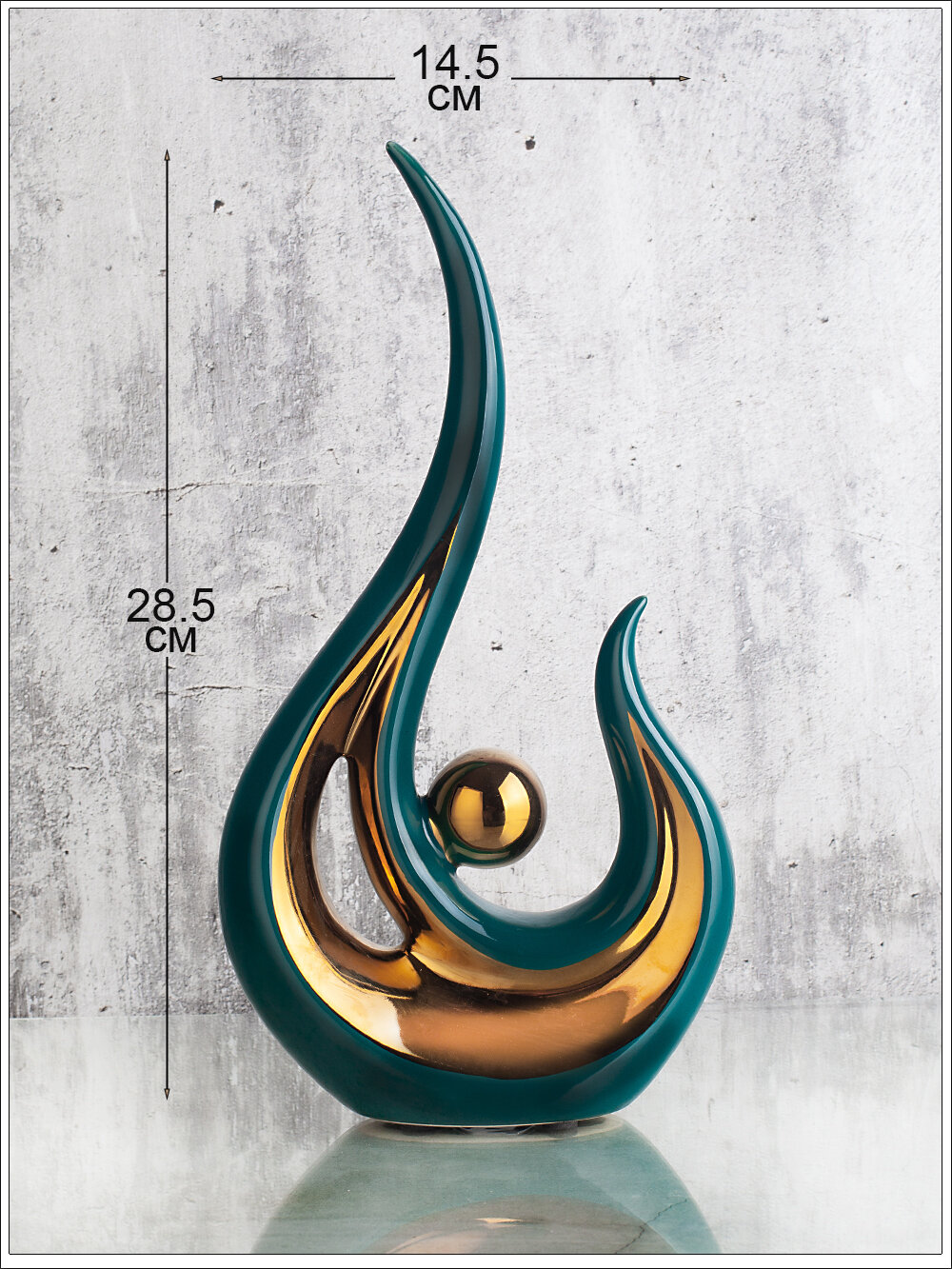 Статуэтка Жемчужина (изумрудная большая) 28х14х6 см