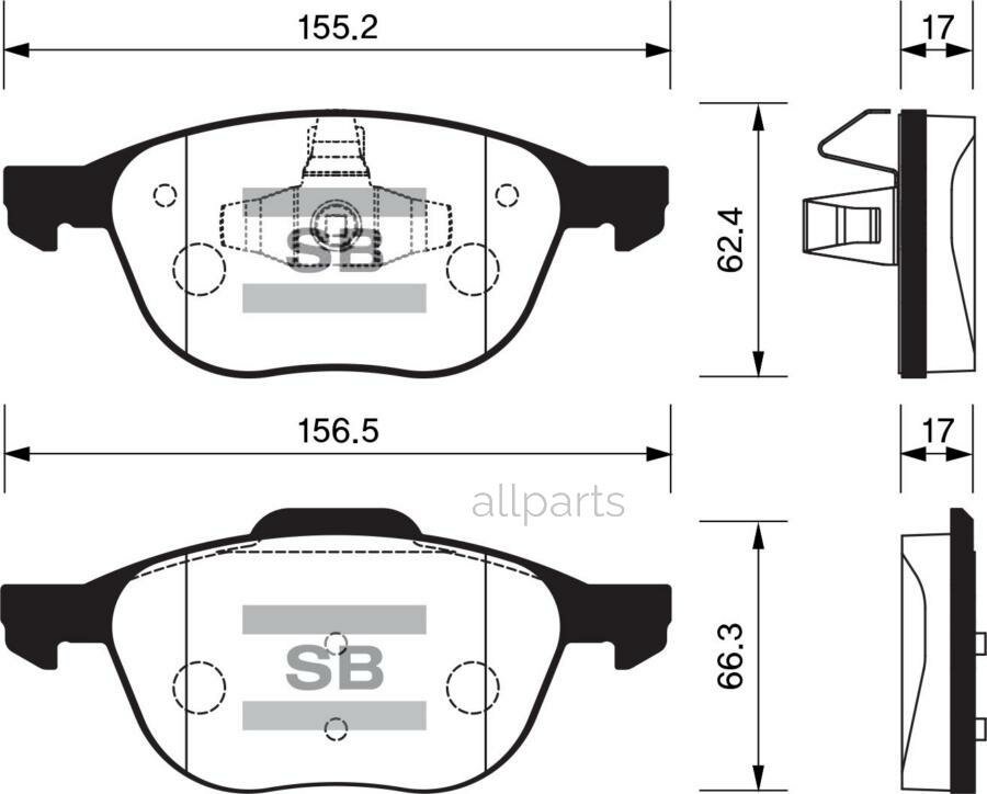 SANGSIN BRAKE SP1260 Колодки тормозные дисковые, передние