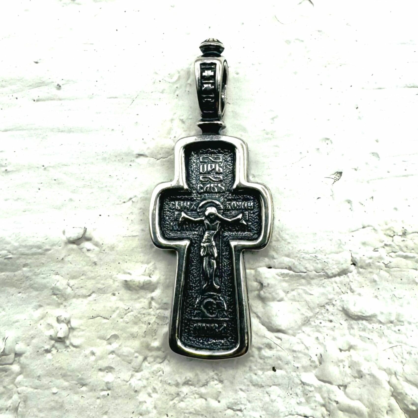 Крестик, серебро, 925 проба, чернение