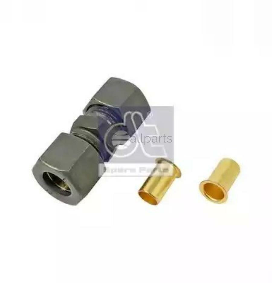 DT SPARE PARTS 490425 соединитель резьб. прямой D8x1-D8x1!(м)с2втулк. опорн. d6,2гайки,2врезн,1штуцер\MAN, MB