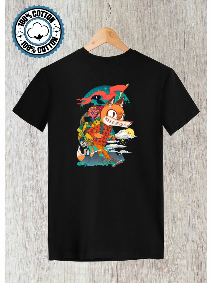 Футболка лиса путишественица турист fox