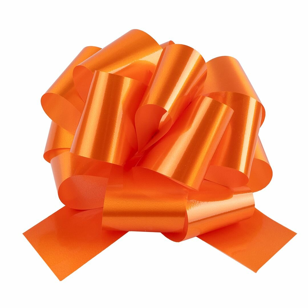 Подарочный бант Дон Баллон "Шар", оранжевый, лаковый, 21 см