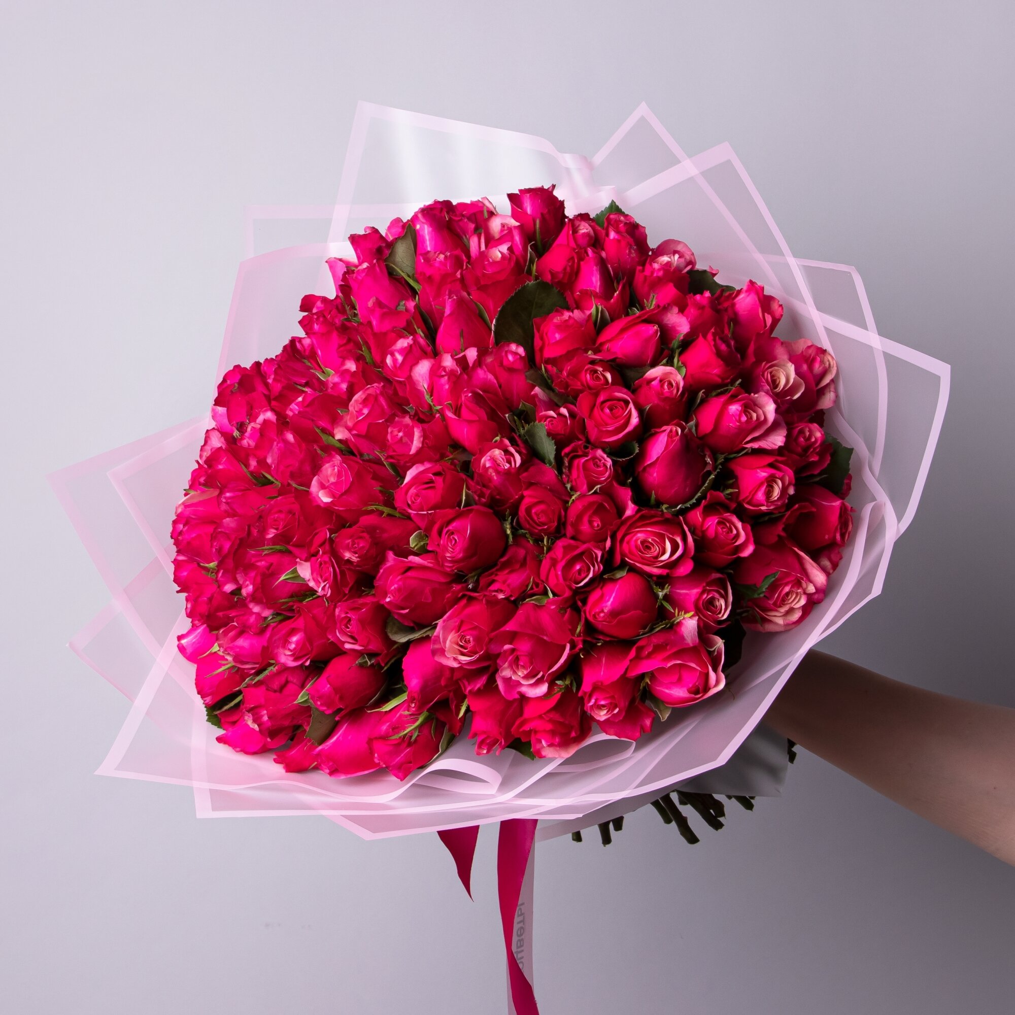 Букет Роза "Помпиду" 101 шт Высота 40 см в коробке и аквабоксе от "Простоцветы"