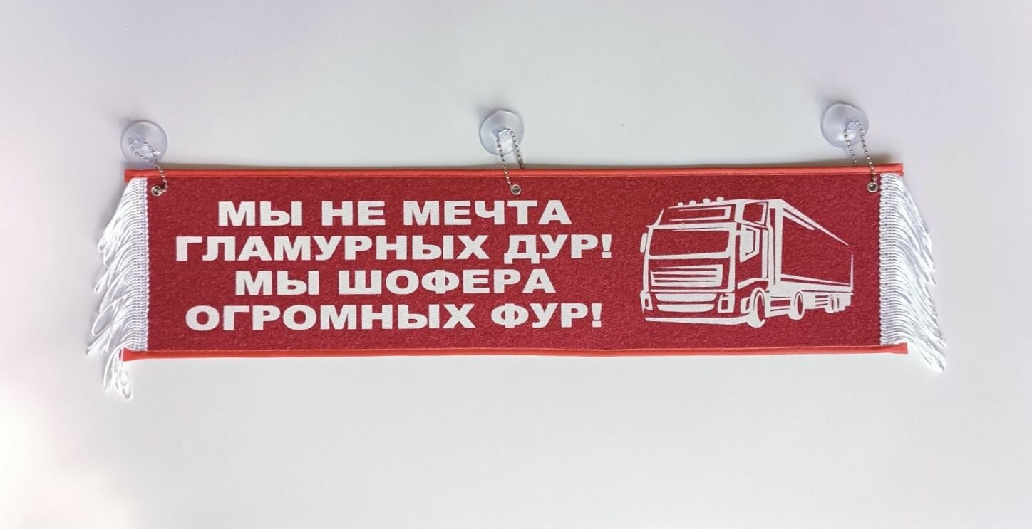 Вымпел 50*12 "Мы шофера." шуточный на лобовое стекло