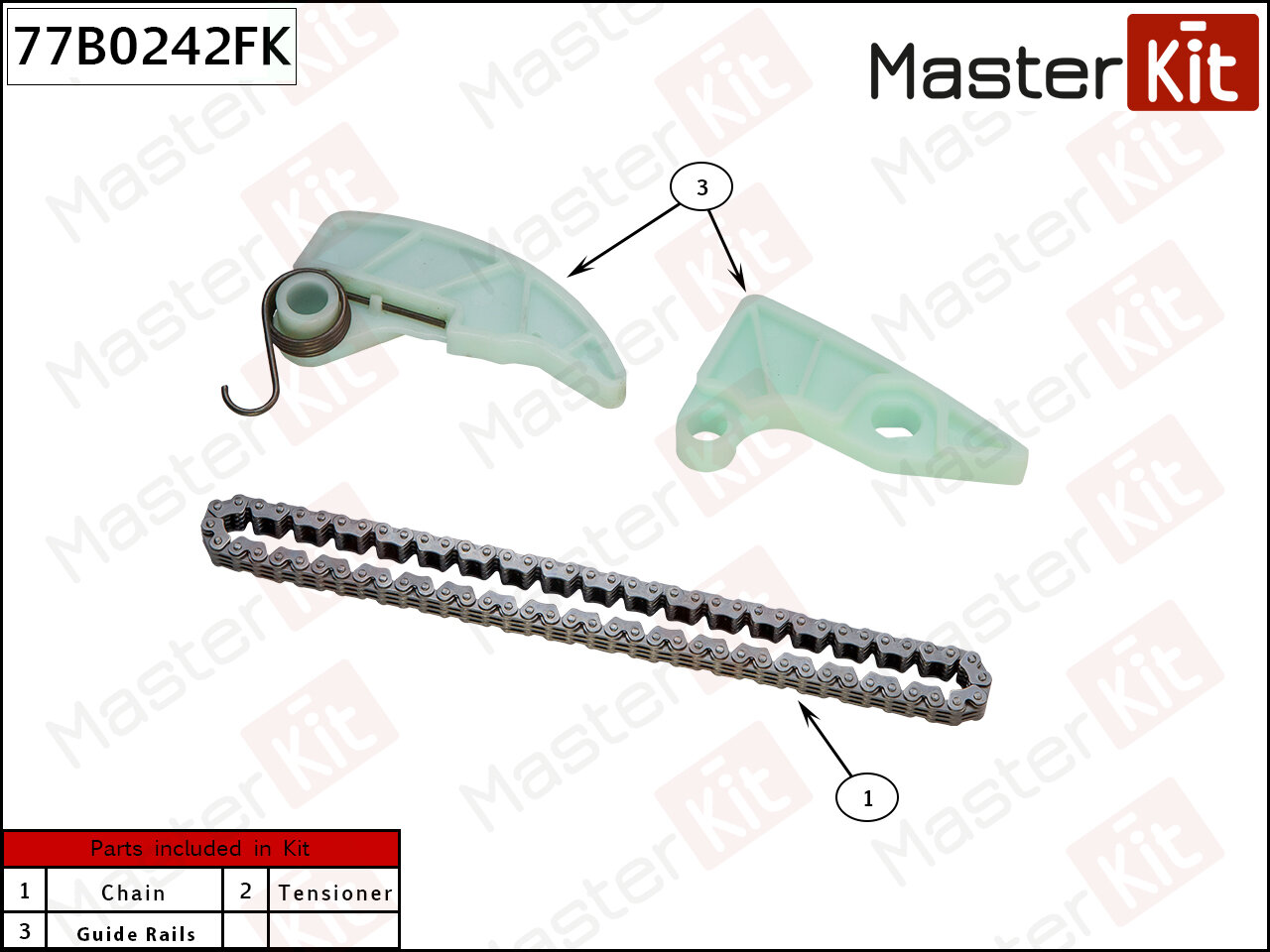 Комплект цепи масляного насоса Master KiT 77B0242FK