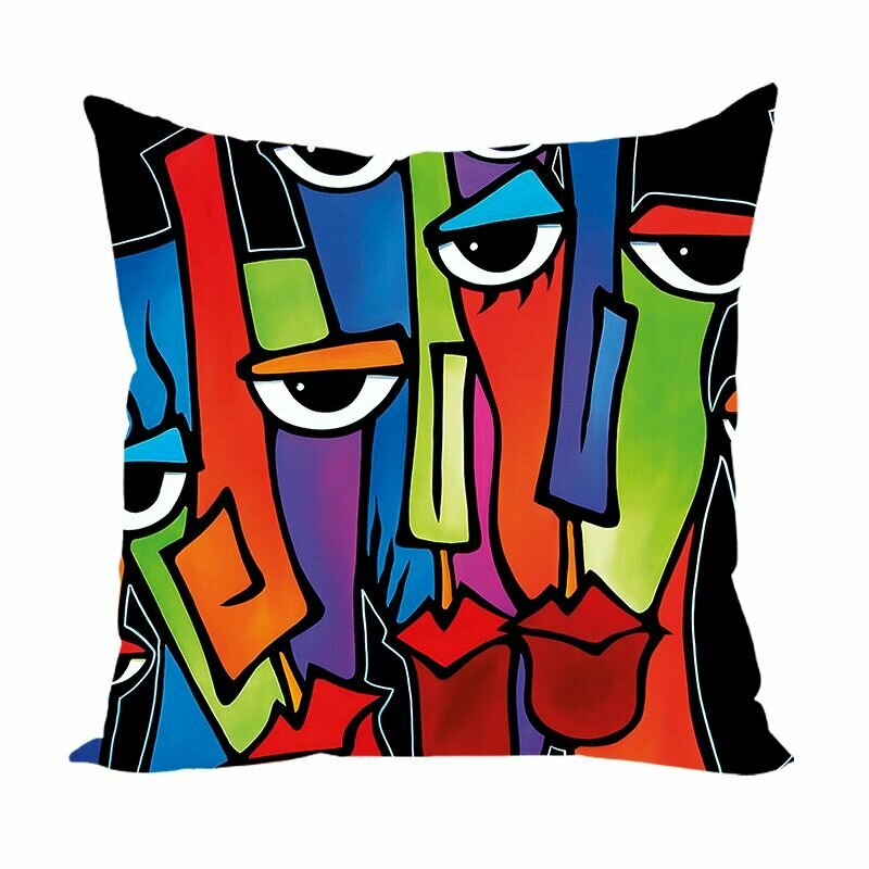Чехол для подушки Глаза Носы Пикассо велюр 40х40
