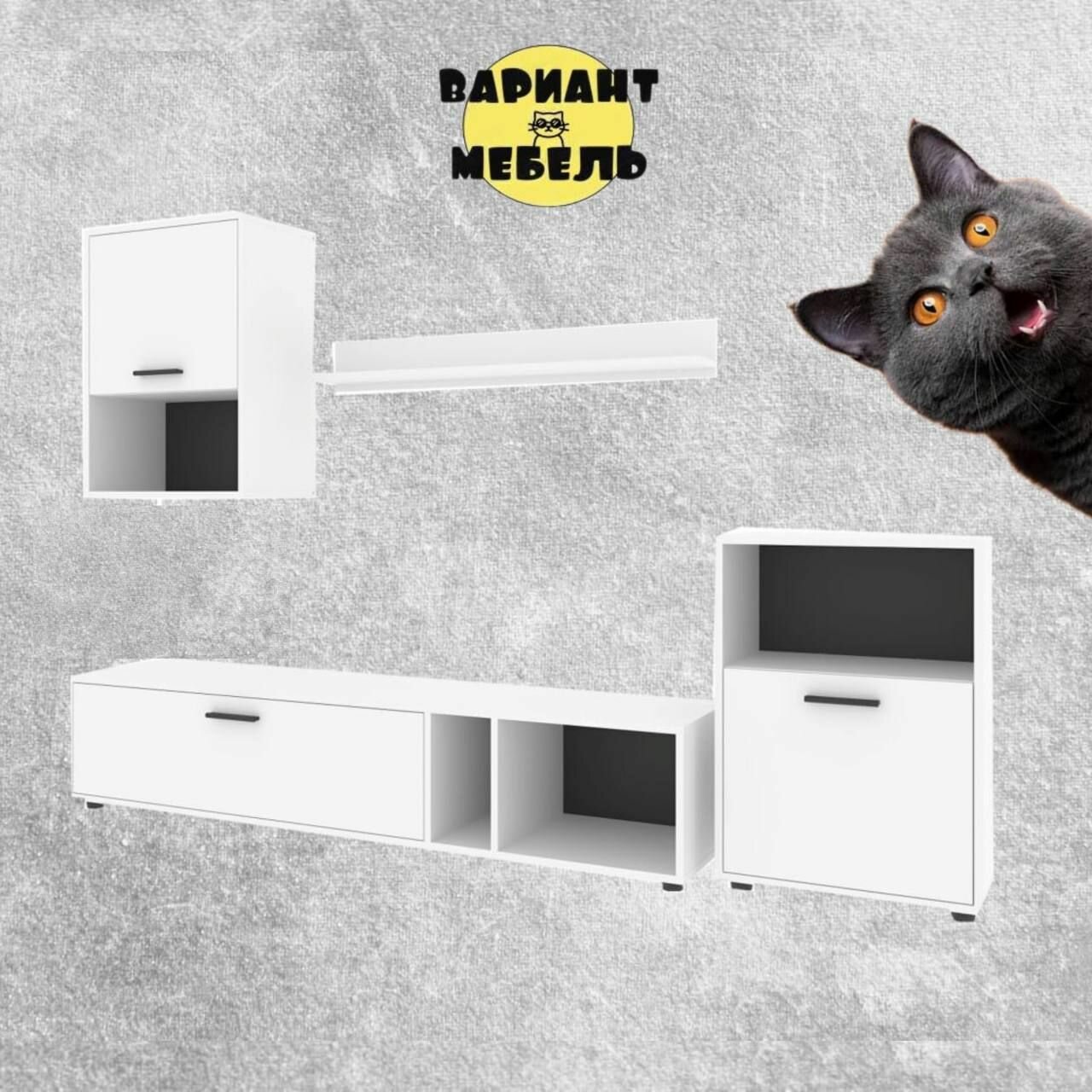 Стенка в гостиную РОК, белый