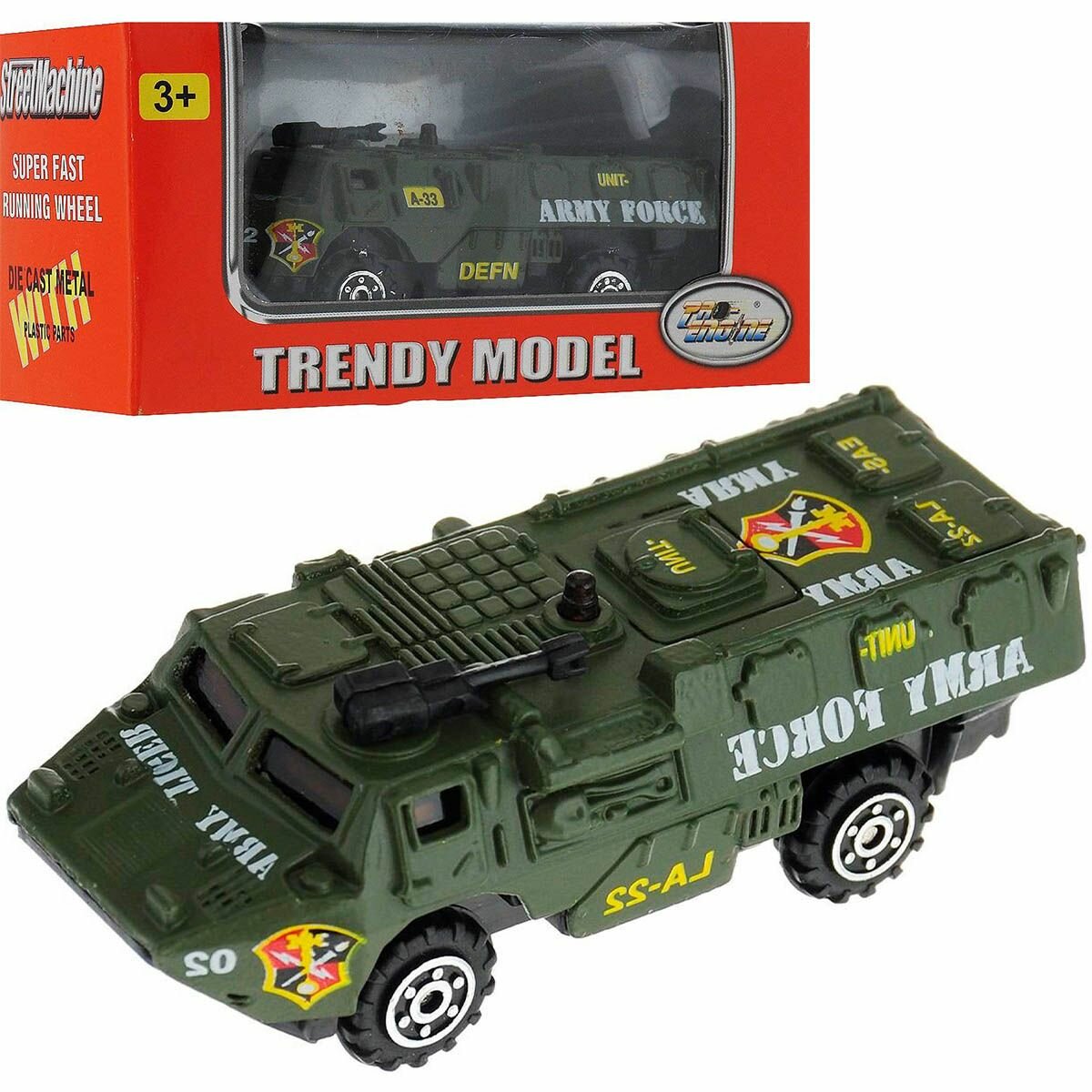 Металлическая машинка Street Machine Бронетехника / Темно-зеленый
