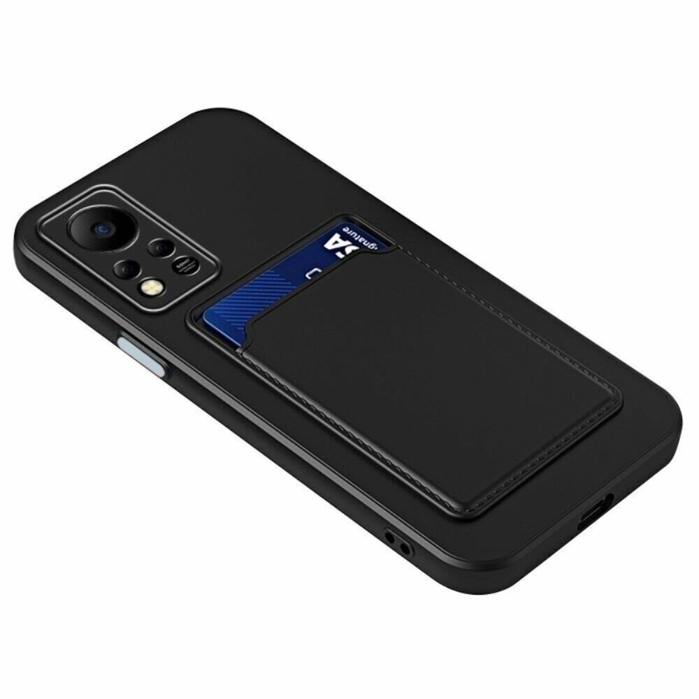 Накладка силиконовая Soft Touch для Poco X4 Pro 5G с кардхолдером чёрная