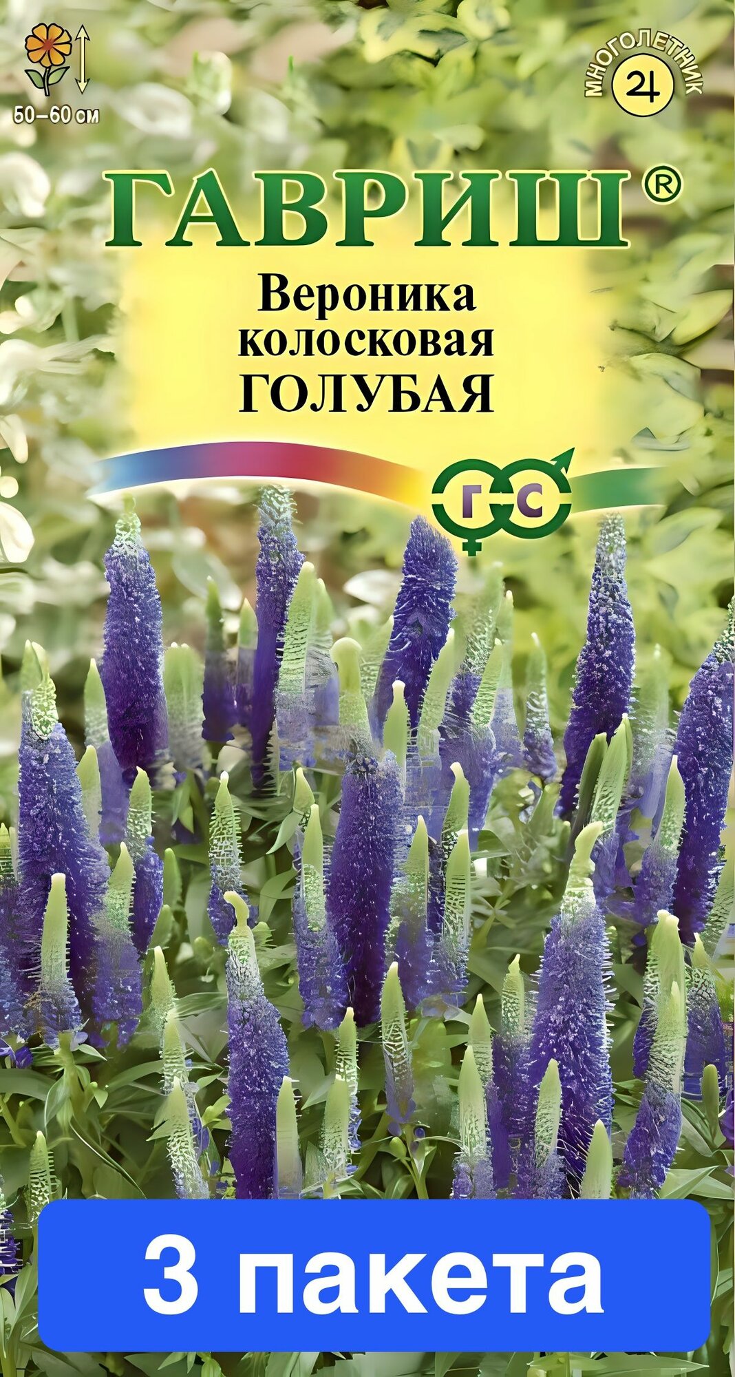 Цветы Вероника Голубая (колосковая) 3 пакета