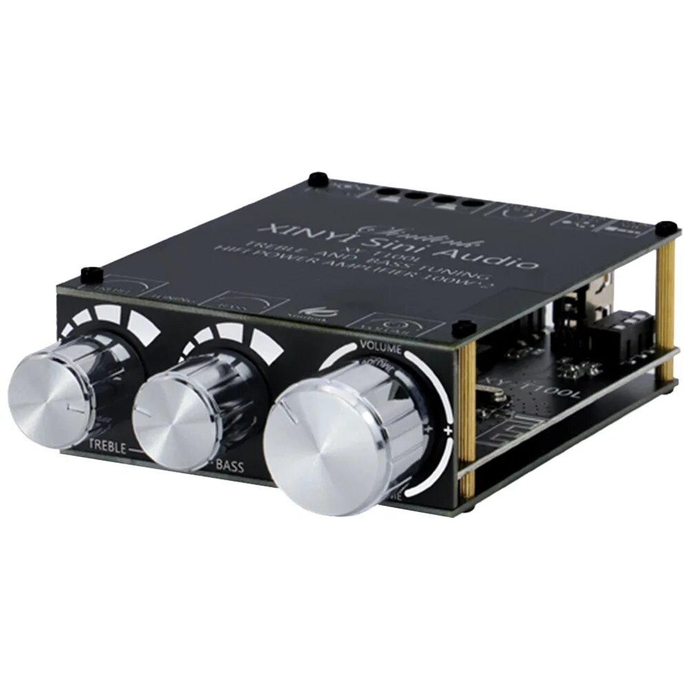 Плата усилителя мощности звука 100 Вт + 100 Вт Bluetooth 5,0 Hi-Fi стерео усилитель для домашнего кинотеатра работает с приложением 2,0 канала T100H AMP
