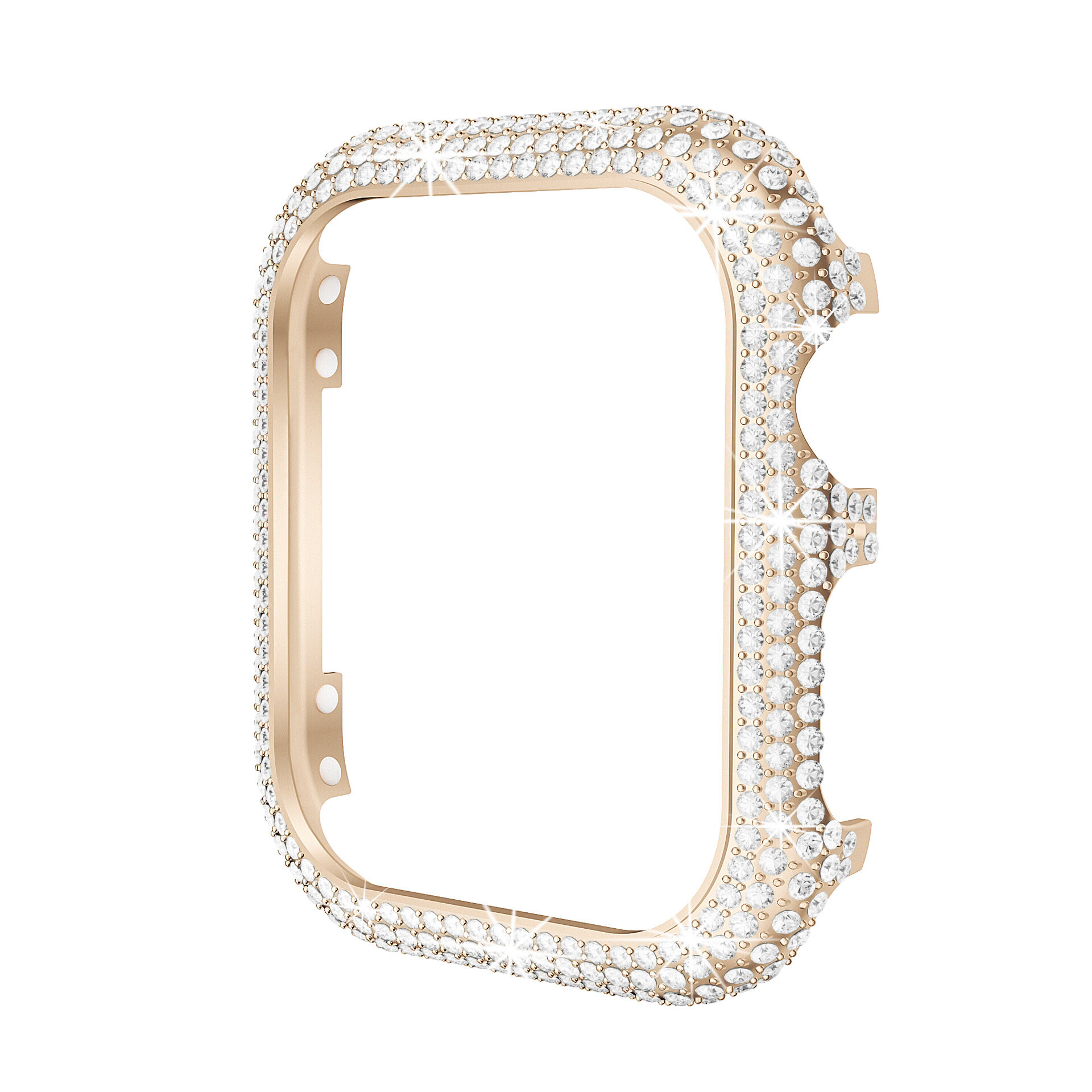Розовое золото 44 мм защитный чехол для Apple Watch 4-8 поколения и SE с роскошным сплавом и стразами