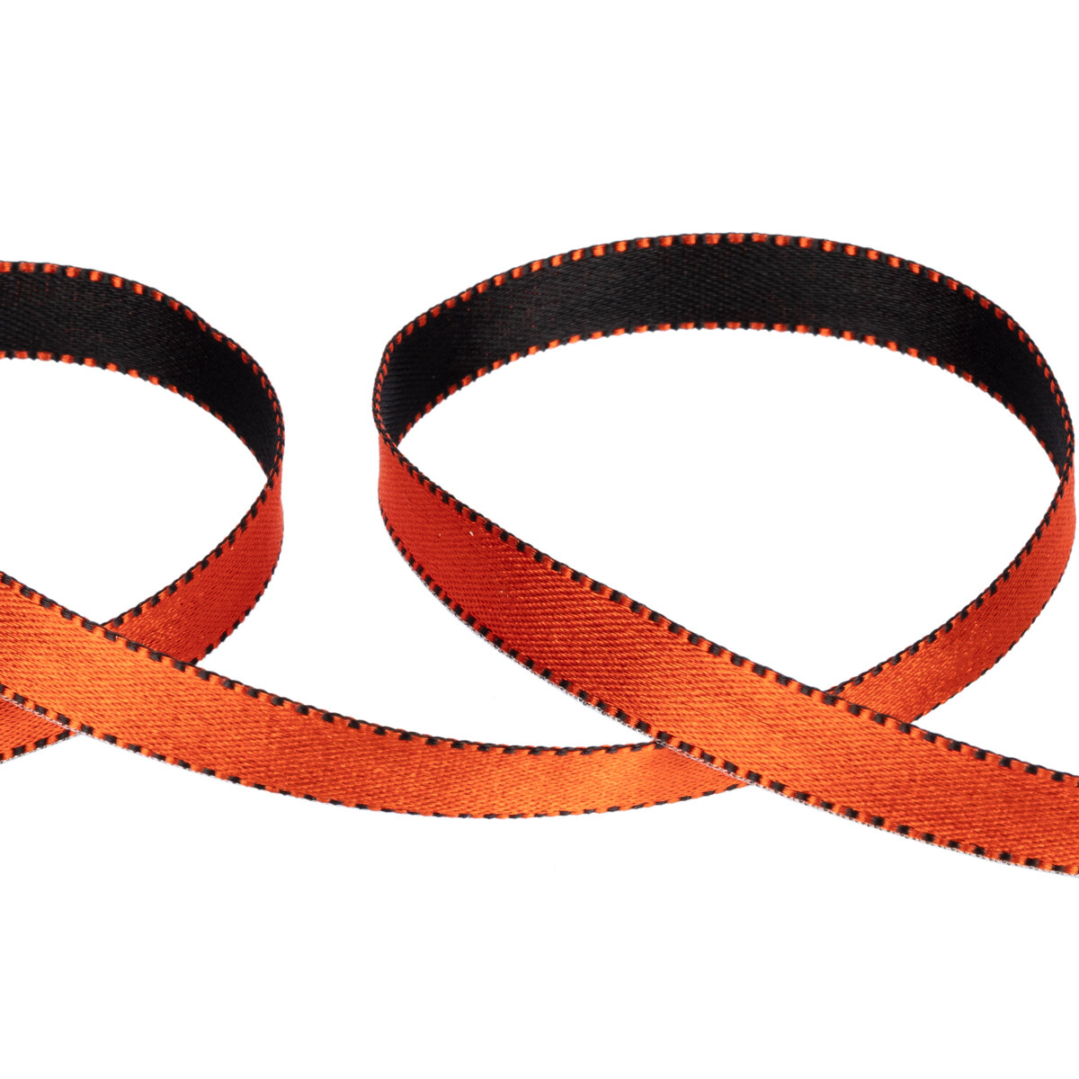 Лента атласная 10 мм "Gamma" ALD-10 двухстор. 22.8 м №033 оранжевый/черный