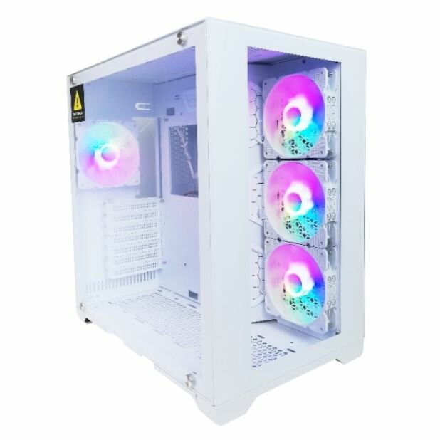 Компьютерный корпус Powercase Vision White (CVWA-L4) белый - Midi Tower, USB 3.2 Gen 1 Type-C